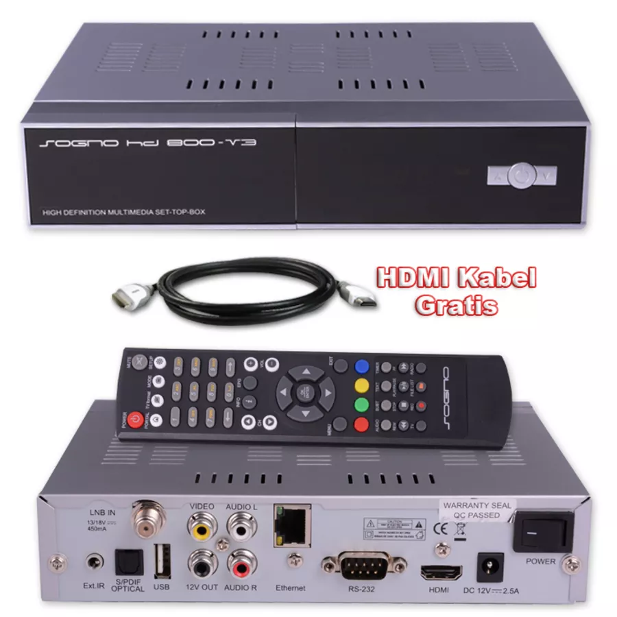 HD Sat Receiver Sogno HD 800 V.3 LINUX LAN USB CI HDTV Enigma 2 PVR